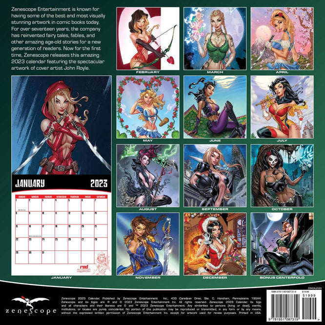 2023 Zenescope Calendar | Shop Zenescope – Zenescope Entertainment Inc